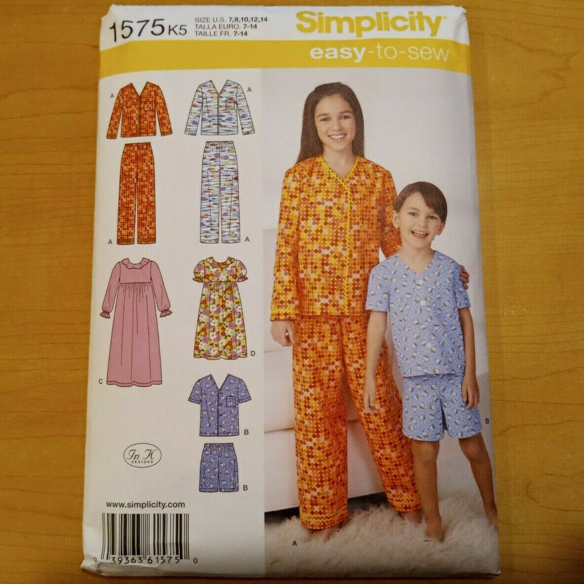 Simplicity 1575 Sewing Pattern Girls Boys Pajamas Child Kids Teen Uncut ...