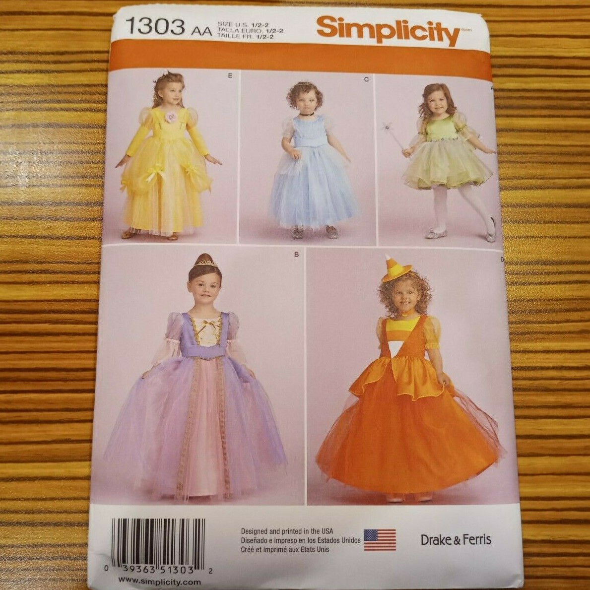 SIMPLICITY 1303 Girls Toddlers Costume PRINCESS, FAIRY, Dress Up Sz 6m ...