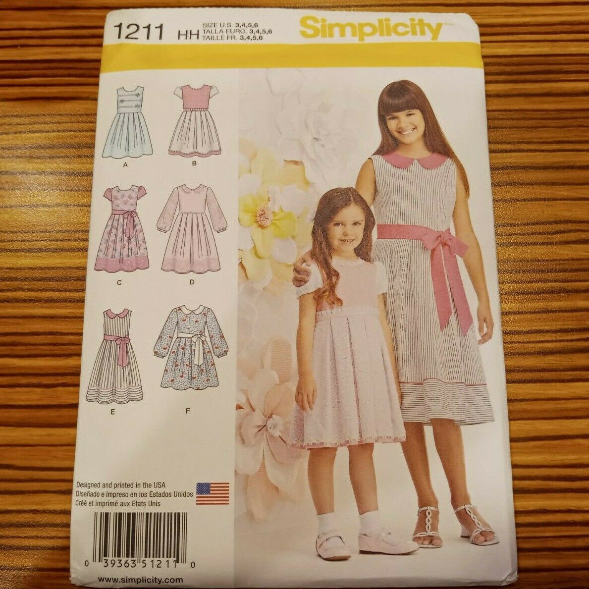 Simplicity Pattern 1211 Girls Dress in Two Lengths Size 3-6 High Waist ...