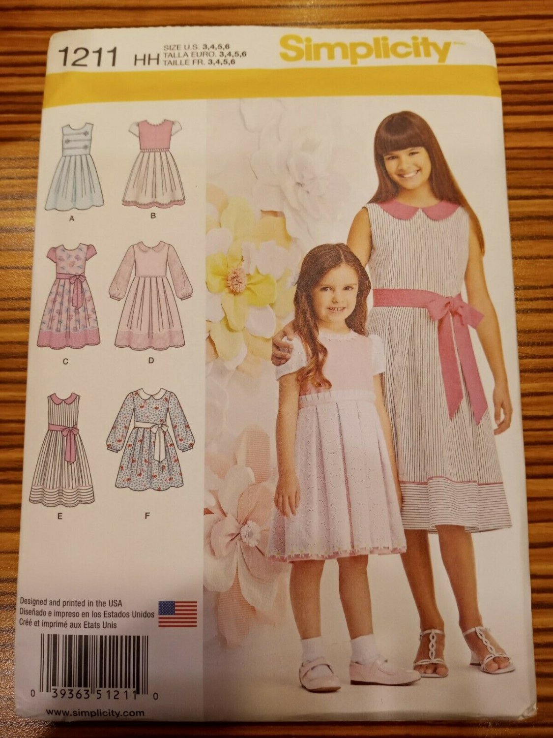 Simplicity Pattern 1211 Girls Dress in Two Lengths Size 3-6 High Waist ...