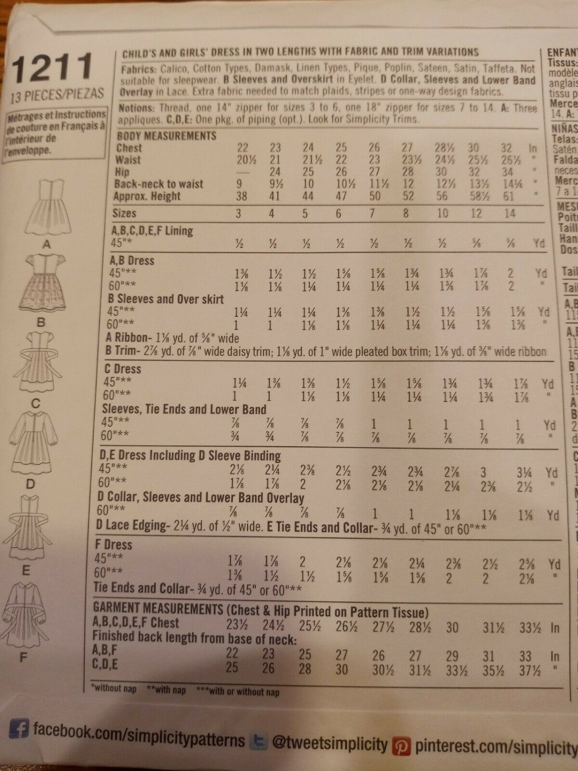 Simplicity Pattern 1211 Girls Dress in Two Lengths Size 3-6 High Waist ...