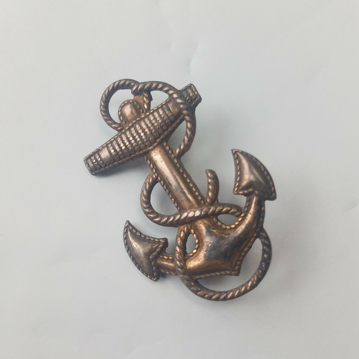 Vanguard NY Sterling Silver Vintage Rope Wrapped Anchor Brooch Pin ...