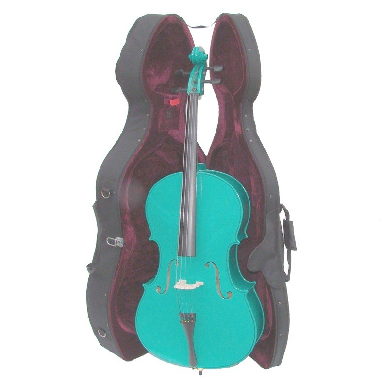 Rugeri MC150GR 1/4 Size Green Cello with Case