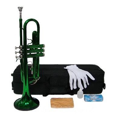 WD415GR B Flat Green Trumpet with Case