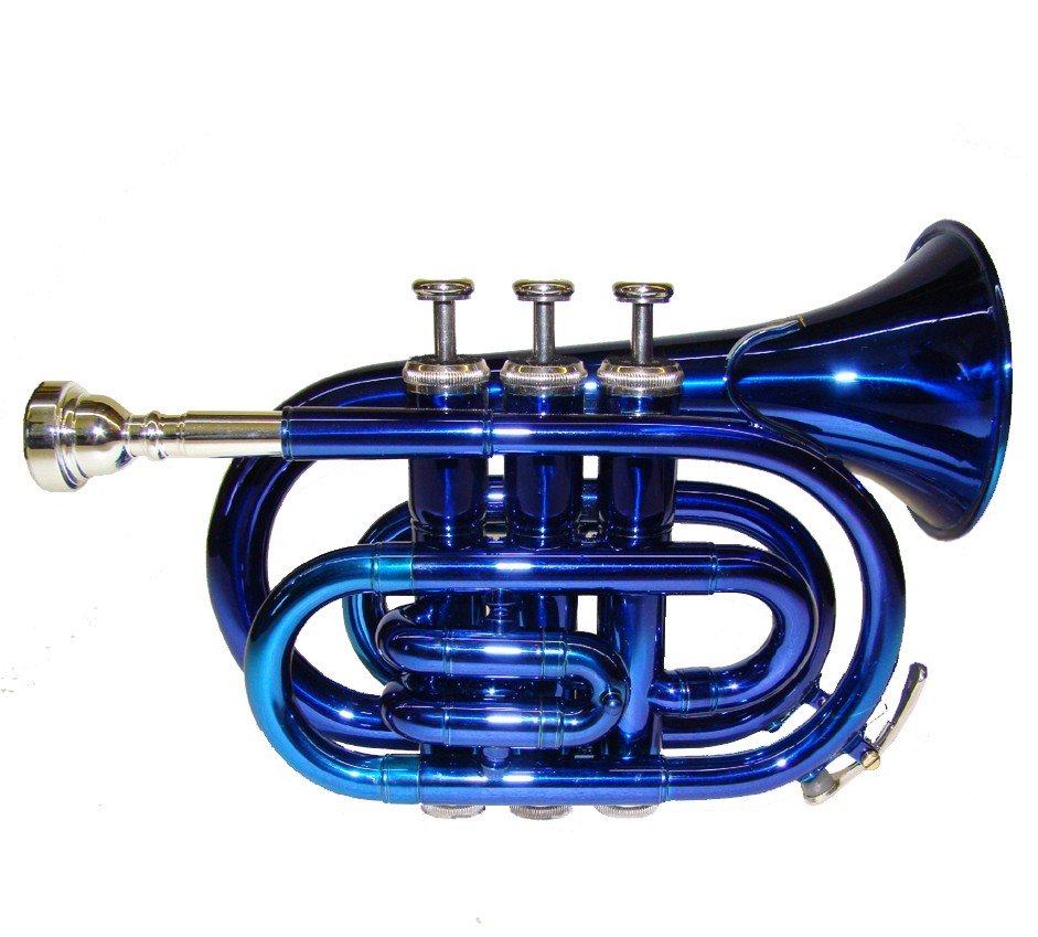 WD480BL B Flat Blue Pocket Trumpet with Case