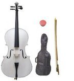 Merano 3/4 Size White Cello with Bag and Bow + Free Rosin