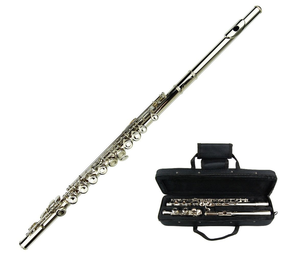 New Merano 16 Hole C Key Silver Flute with Carrying case
