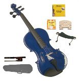 Merano 3/4 Size Blue Violin,Case,Bow+Rosin+2 Sets Strings+2 Bridges ...