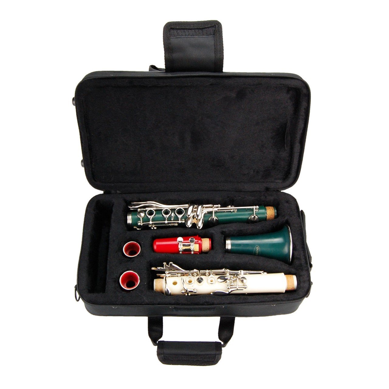 MERANO B Flat RED-WHITE-GREEN Clarinet with Zippered Carrying Case