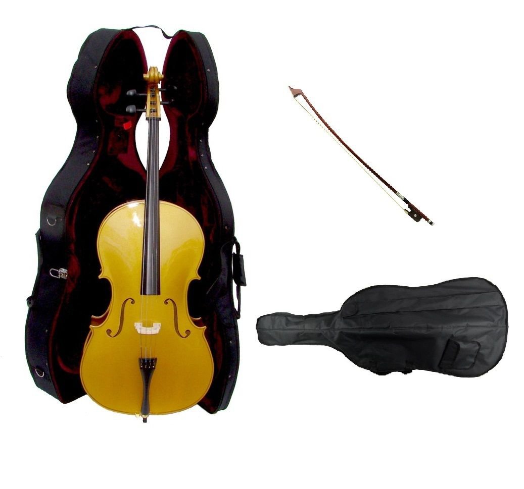 Merano 1/4 Size Gold Cello with Case, Bag, Bow, Rosin
