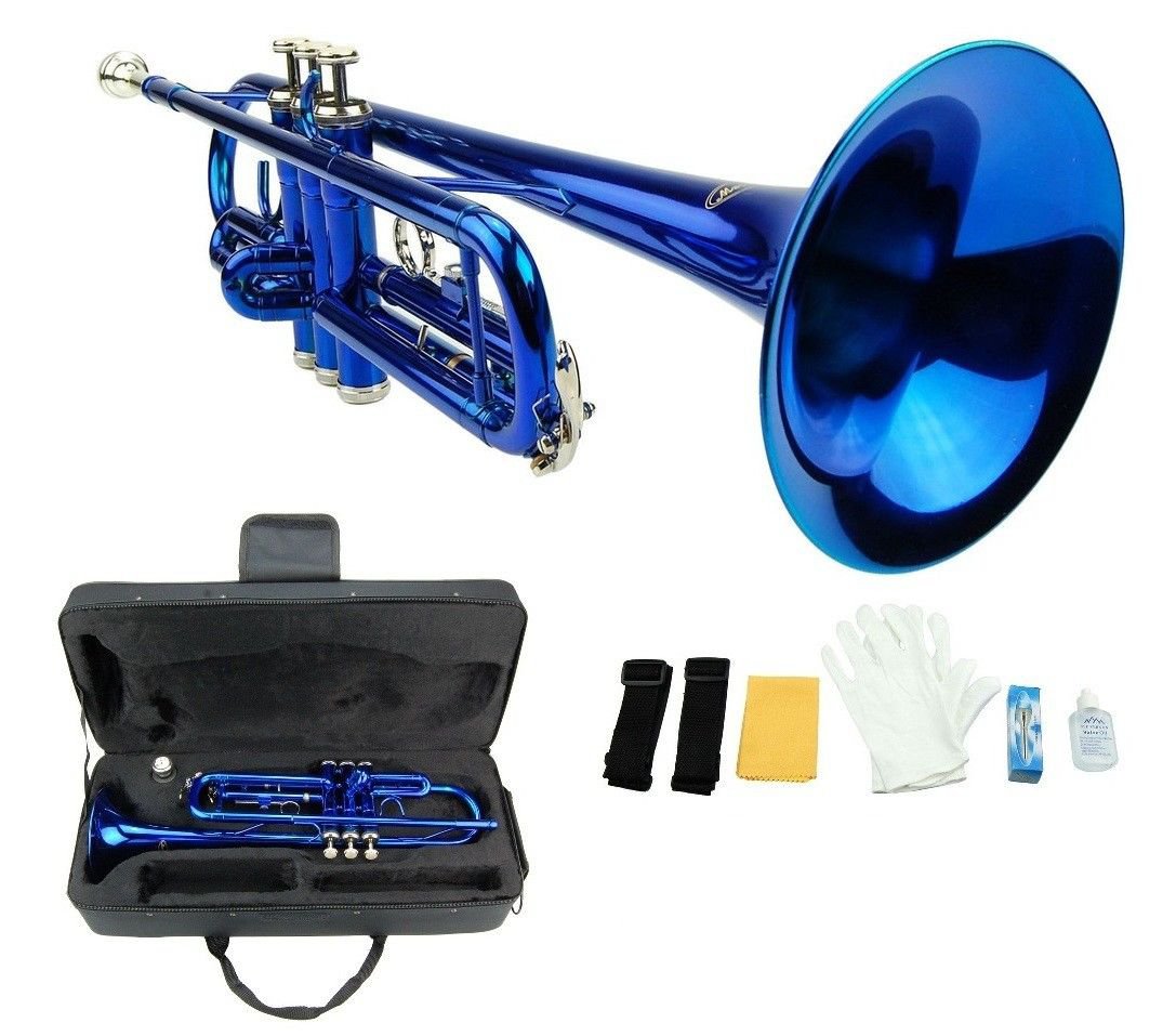 WD415BL B Flat Blue Trumpet with Case