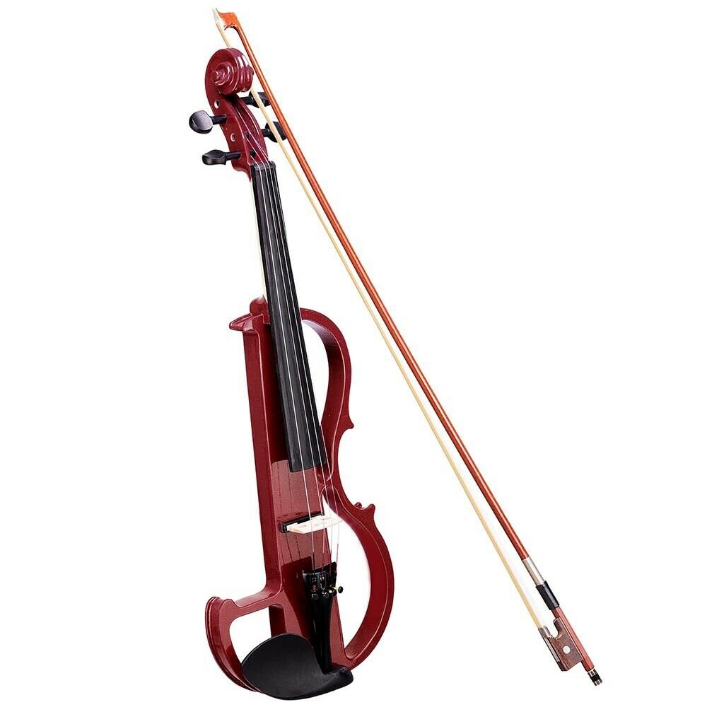 4/4 Size Red Electric Violin with Case,Bow,Headphone