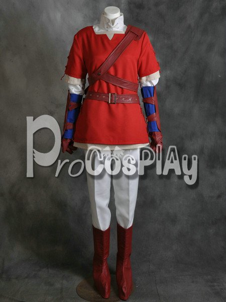 (procosplay)High Quality Legend of Zelda Link Red Cosplay Costume