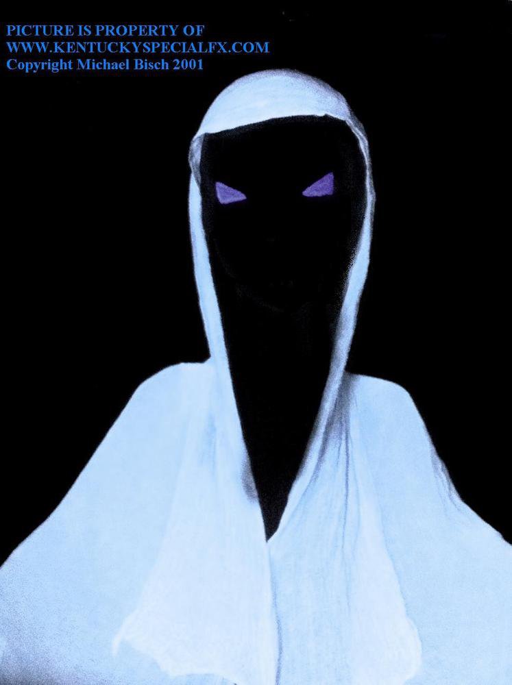 Pure White Blacklight Animated Flying Crank Ghost Prop Halloween ...