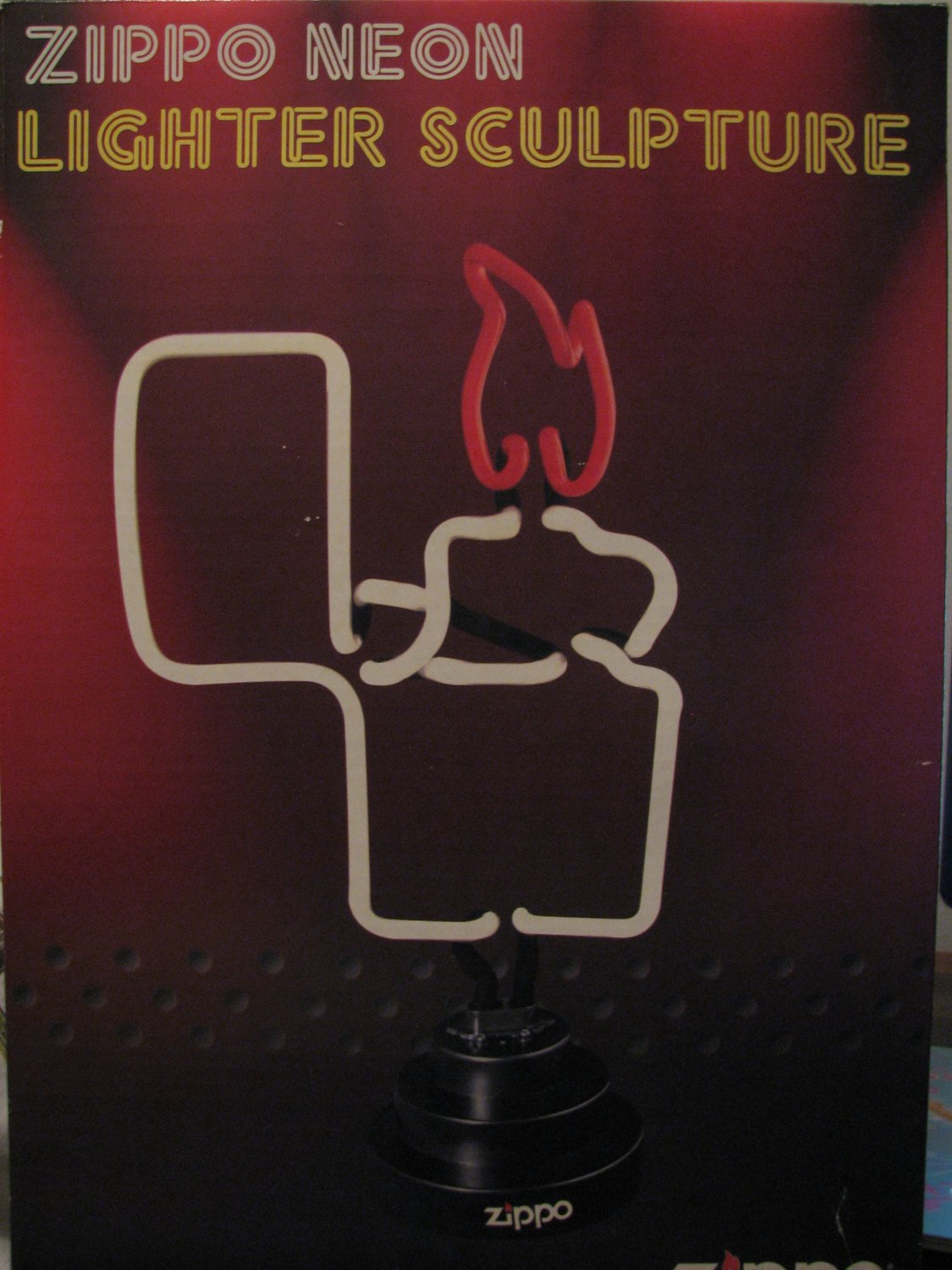 Zippo Neon Lighter Sculpture. neon sign light
