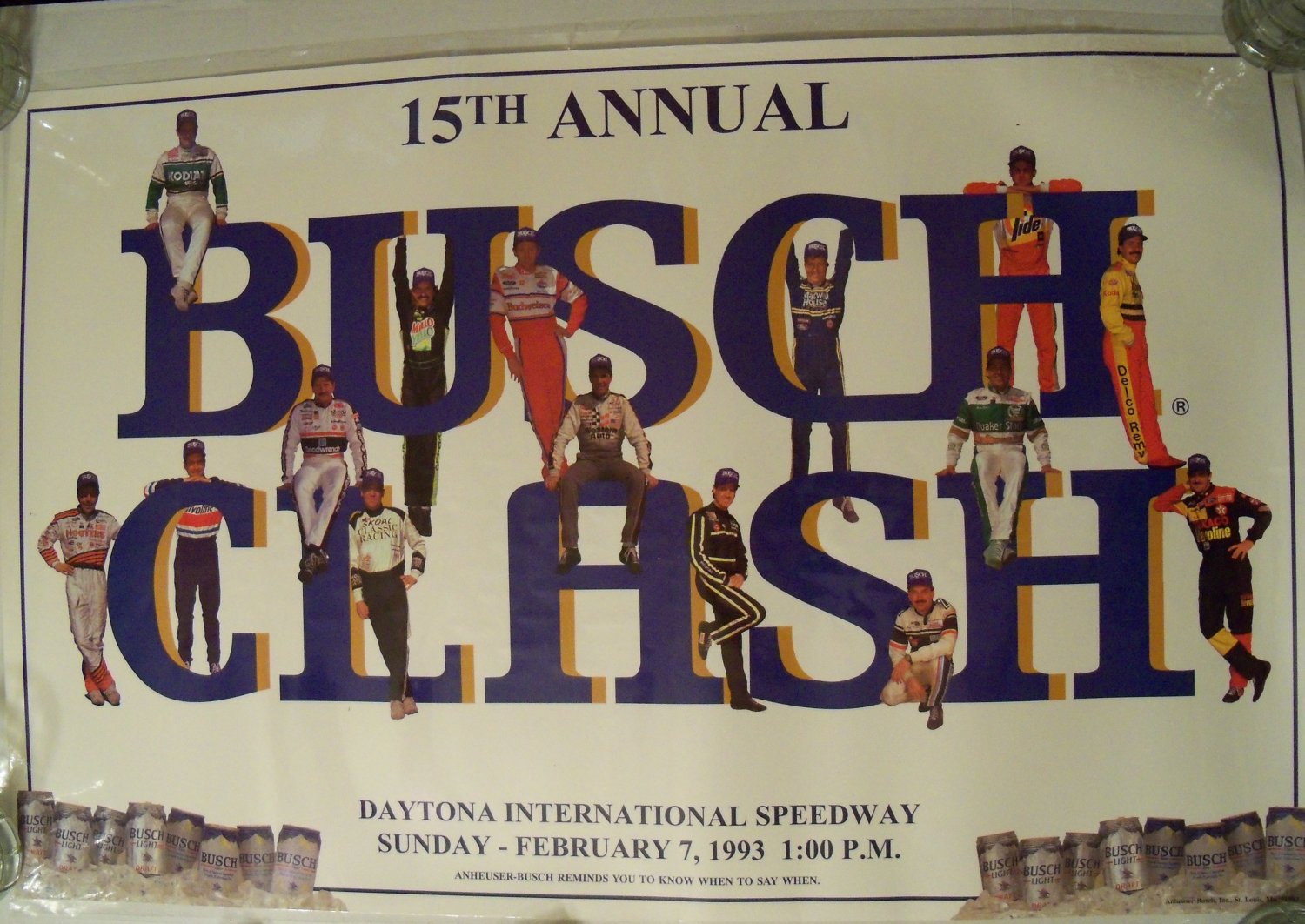 Busch Clash 1993 Nascar Poster Laminated