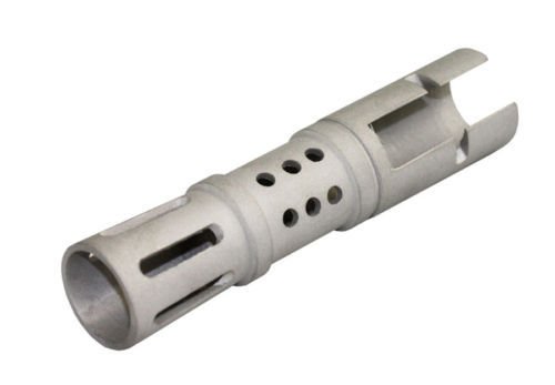 Ruger Mini 14 Muzzle Brake w/Rolled Pin - Silver