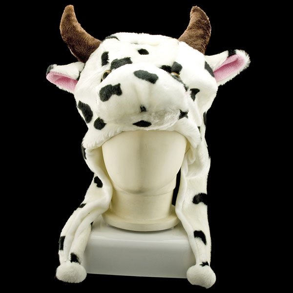 Dairy Cattle Cow Mascot Plush Fancy Costume Fur Hat Cap #11463