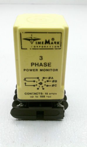 Time Mark A258B Power Monitor 3 Phase Adjustable 8 Pin 15 Amp 380-480 VAC 60 Hz