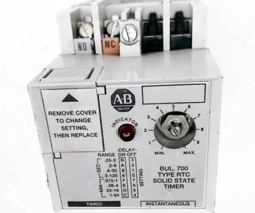 Allen Bradley 700-RTC00200U1 RTC Solid State Timing Relay 120 V Delay ...