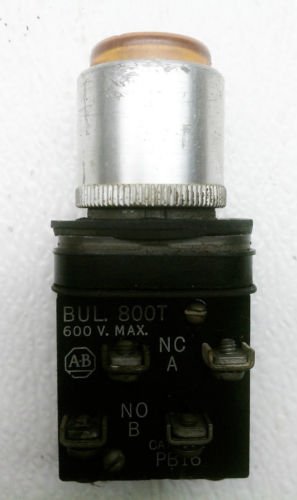 Allen Bradley 800T-PB16 Amber Pilot Light Push Button 120 Volt 800TPB16