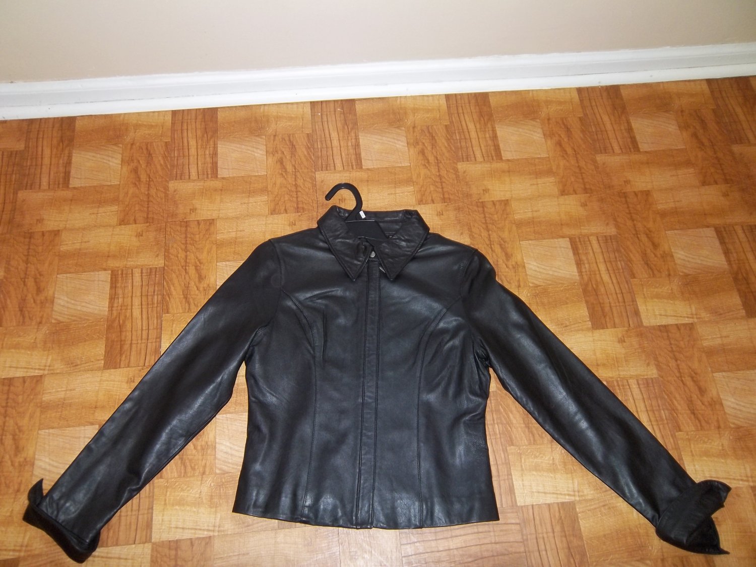 NEW WOMEN'S TRENDY BLACK GENUINE LEATHER FORM FITTING WAIST LENGTH ...