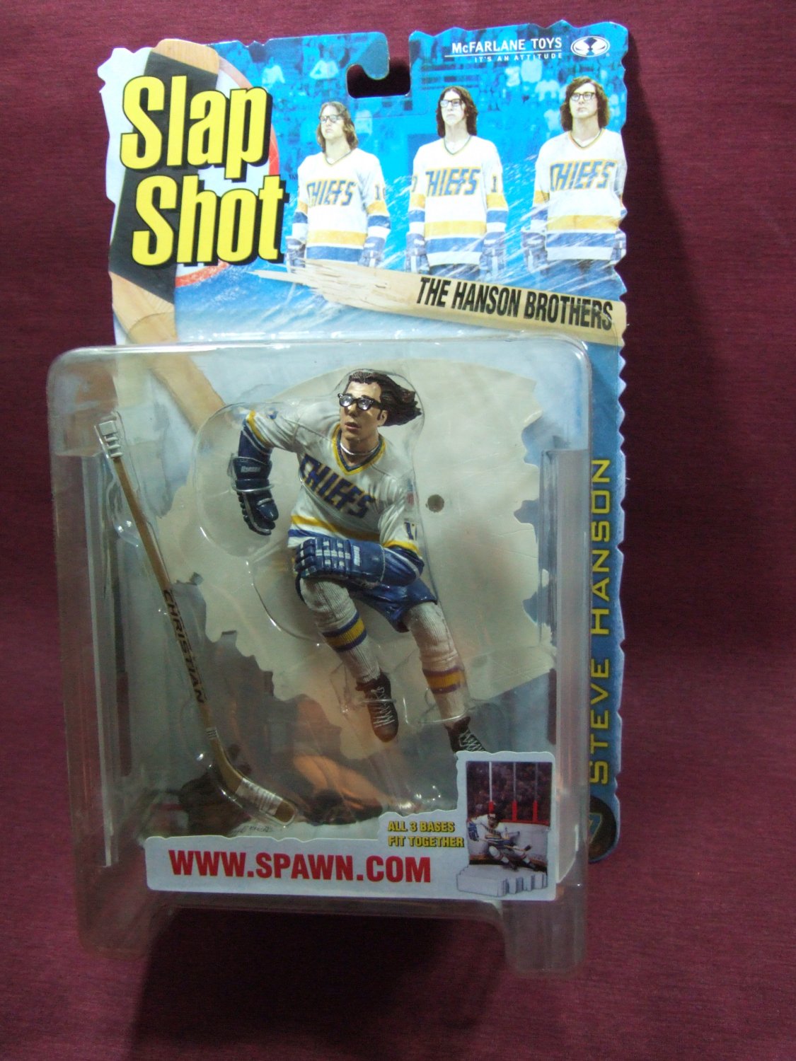 SLAP SHOT action figure STEVE HANSON 1999 mcfarlane toys BRAND NEW