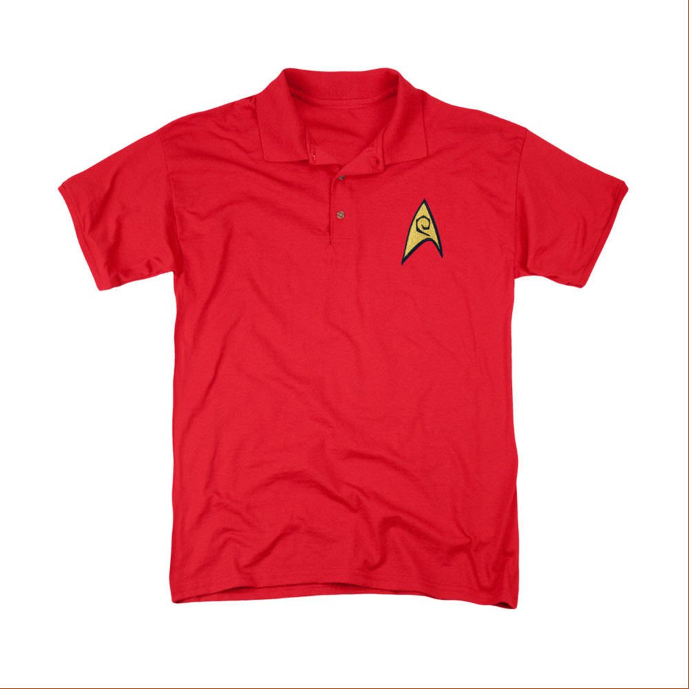 Star Trek TOS Engineering Uniform Costume Polo Shirt Red