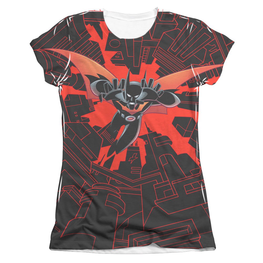 Batman Beyond Drop Down Sublimation Juniors Tee Shirt Red