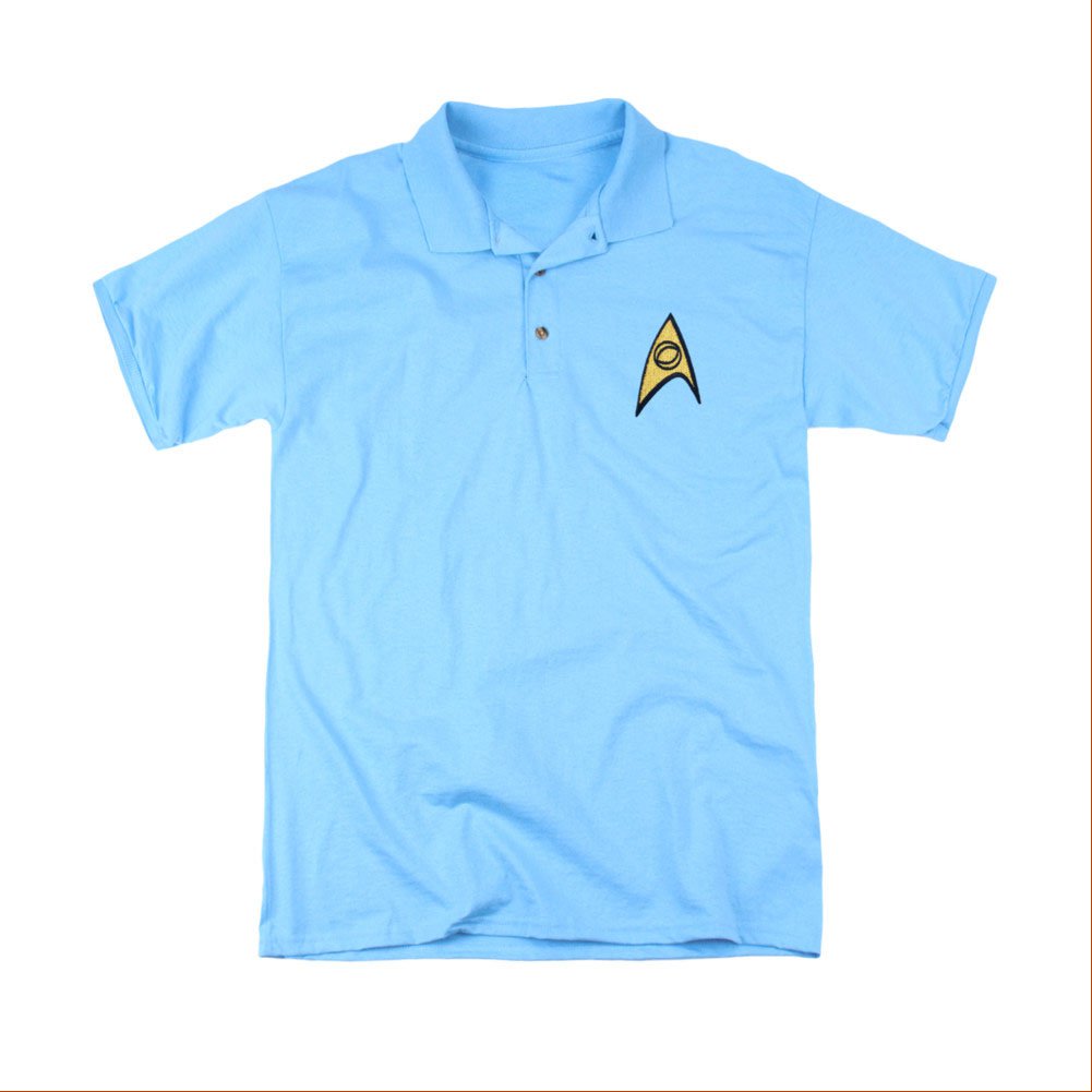 Star Trek TOS Science Uniform Costume Polo Shirt Blue