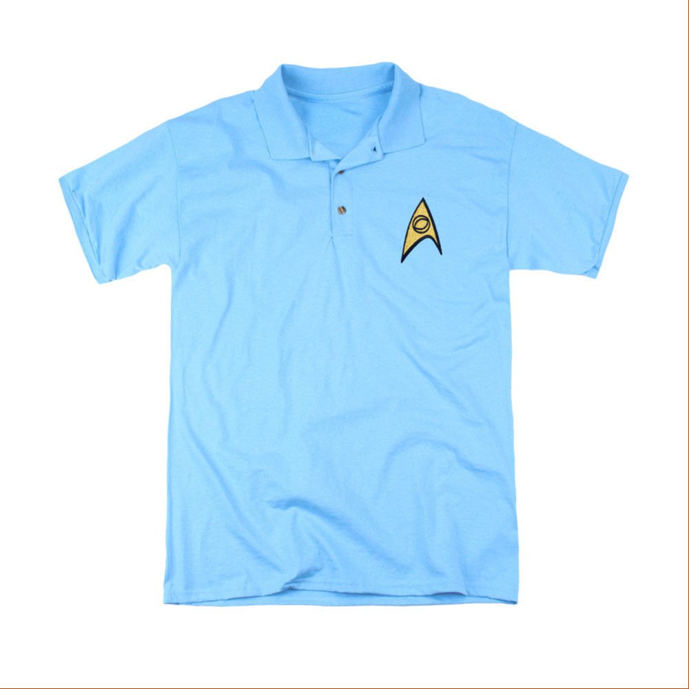 Star Trek TOS Science Uniform Costume Polo Shirt Blue