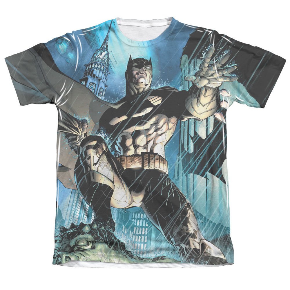 Batman Men's Sublimation Dark Knight Tee Shirt Blue