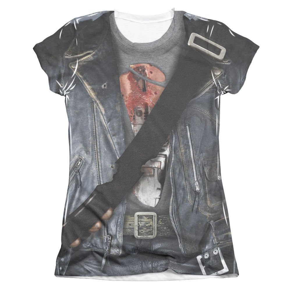 The Terminator T800 Costume Sublimation Juniors T-Shirt White