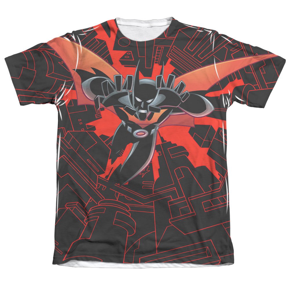 Batman Men's Beyond Drop Down Sublimation Tee Shirt Red