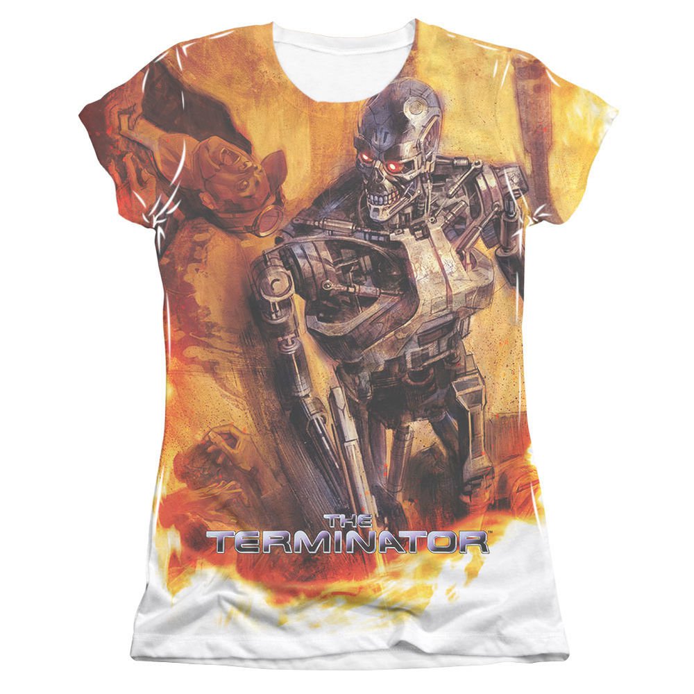 The Terminator Killing Fields Sublimation Juniors T-Shirt White