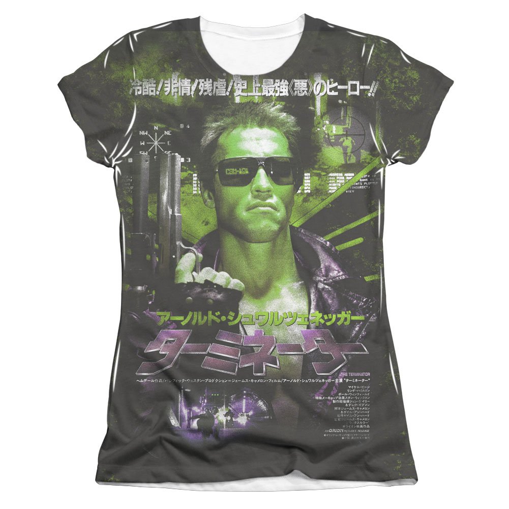 The Terminator Japan Poster Sublimation Juniors T-Shirt White