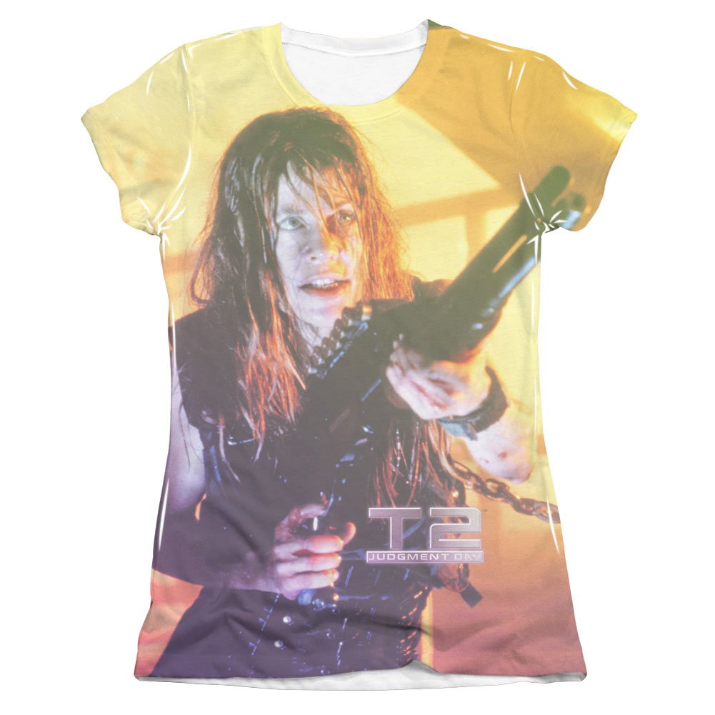 The Terminator Sarah Connor Sublimation Juniors T-Shirt White