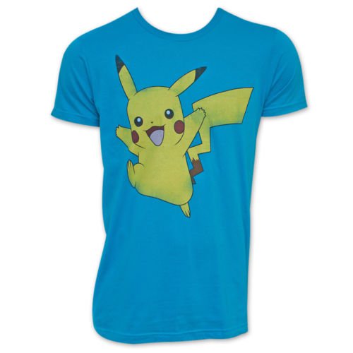 Men's Pikachu Pokemon Tee Shirt Blue