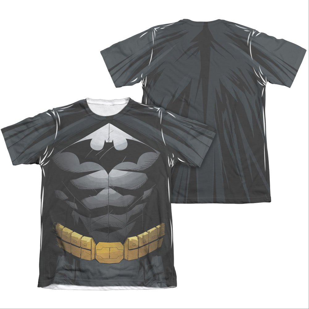 Batman Men's Uniform Costume Sublimation Two-Sided Tee Shirt Black