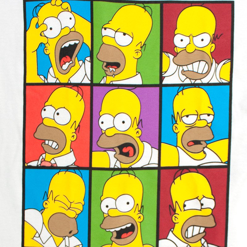 The Simpsons Homer Expressions T-Shirt White