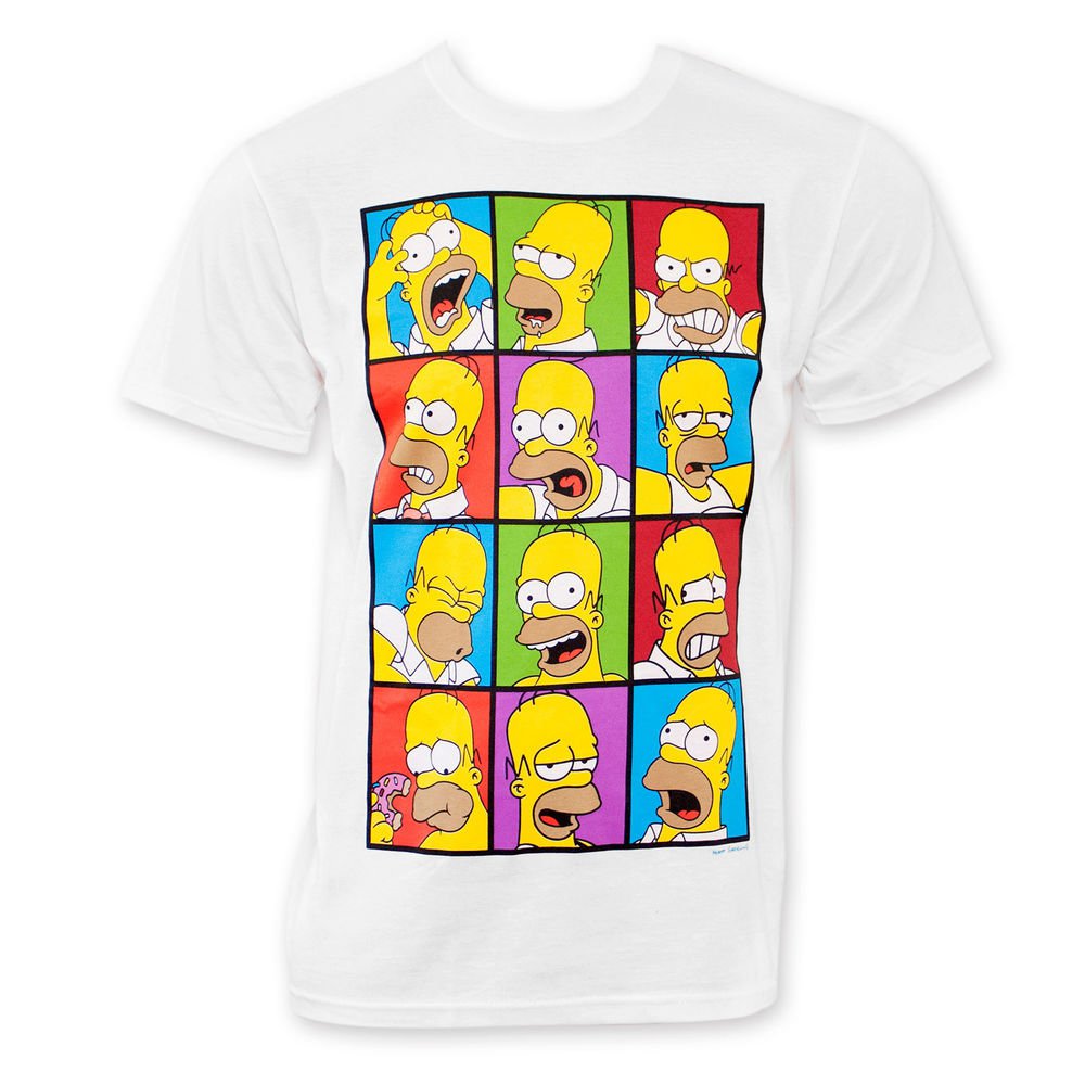 The Simpsons Homer Expressions T-Shirt White