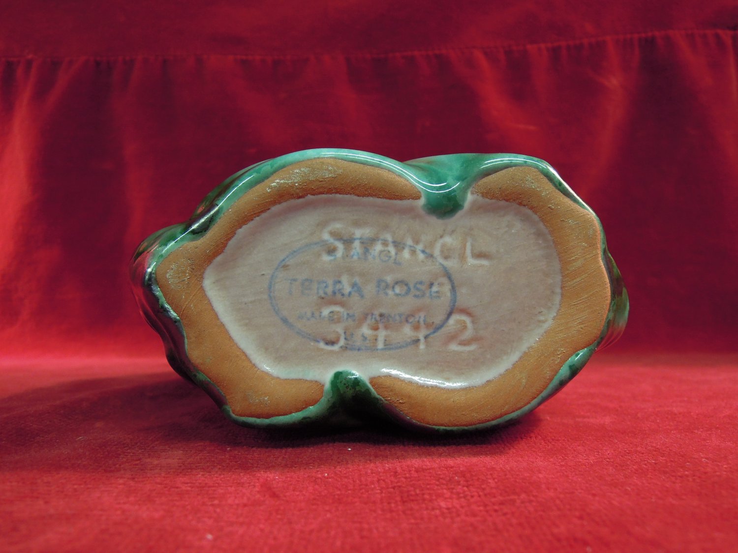 Stangl Vase 1940s Leaf Design 3442 Green