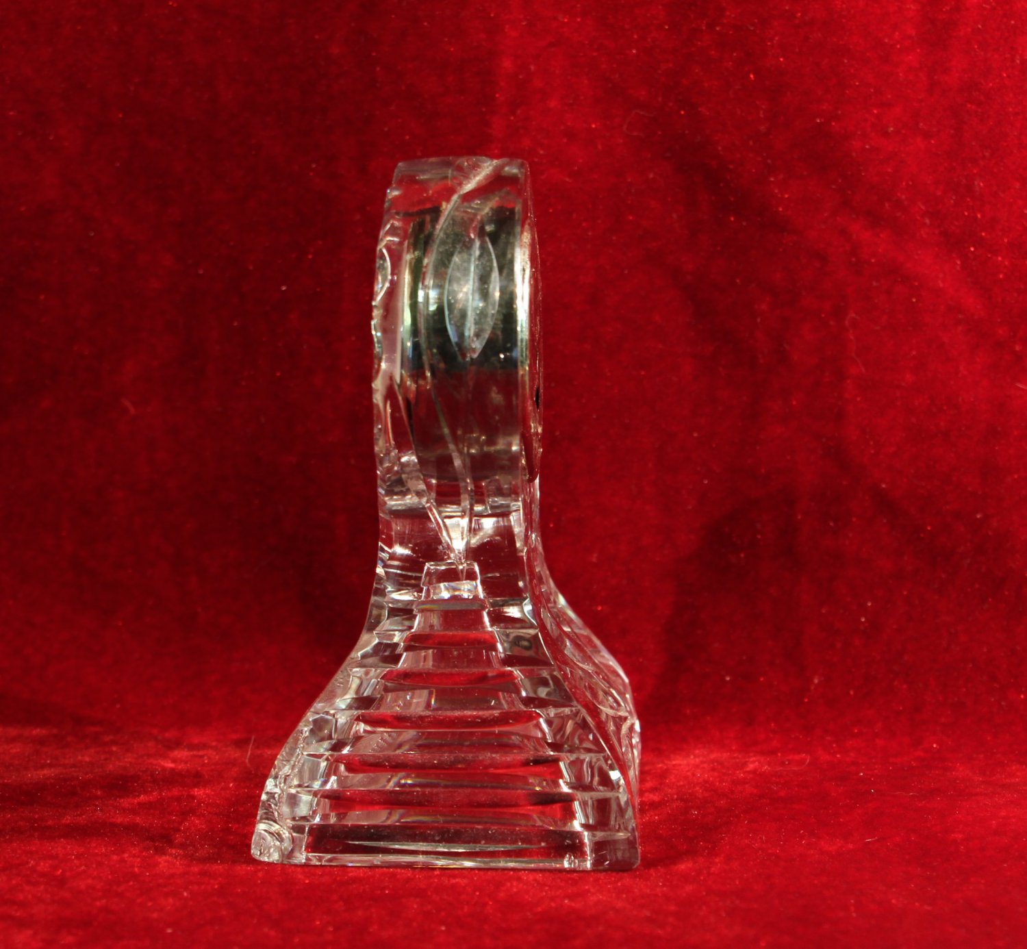 Vitnage Crystal Clock Fry Glass Company Floral Pattern