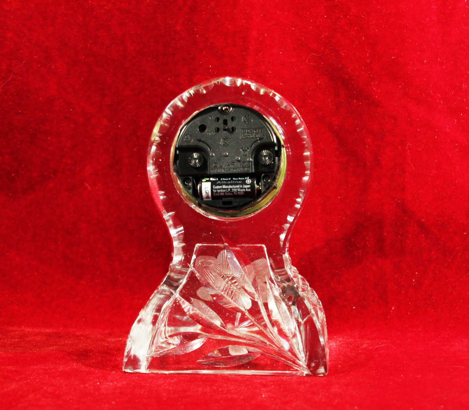 Vitnage Crystal Clock Fry Glass Company Floral Pattern