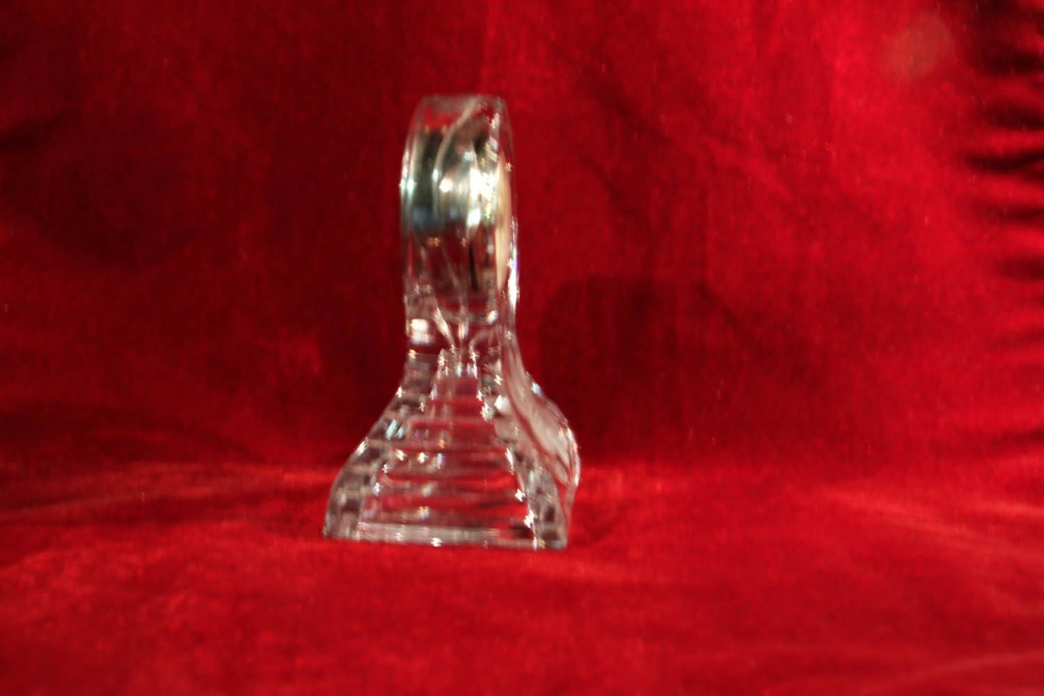 Vitnage Crystal Clock Fry Glass Company Floral Pattern
