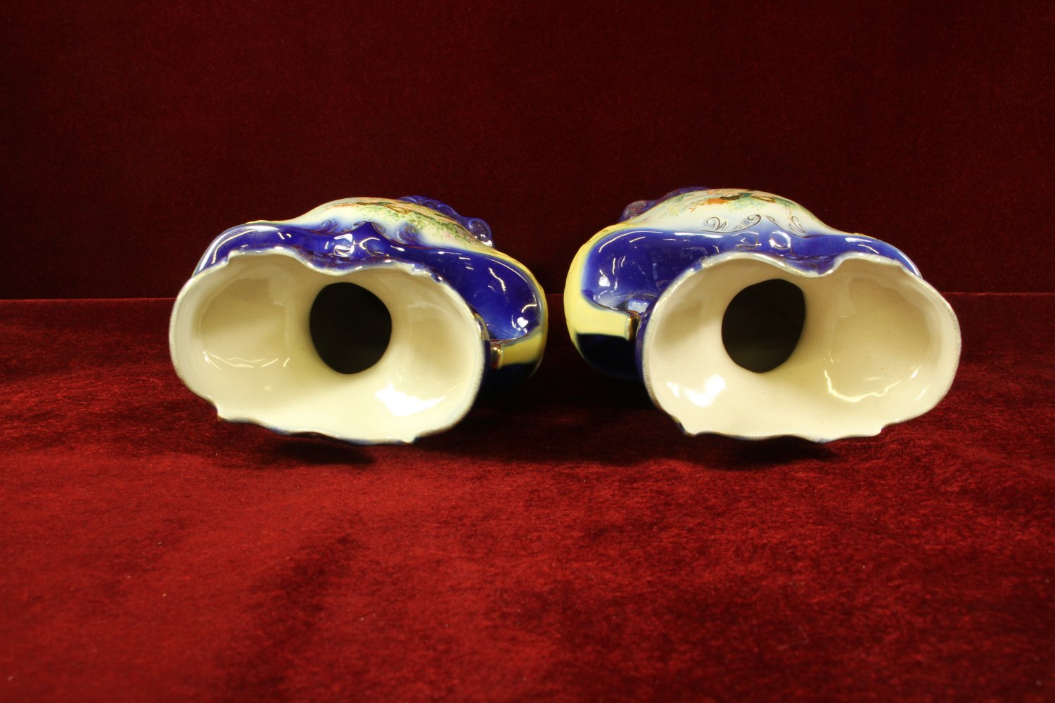 Antique Victoria Ware Vases Pair Lovely maidens