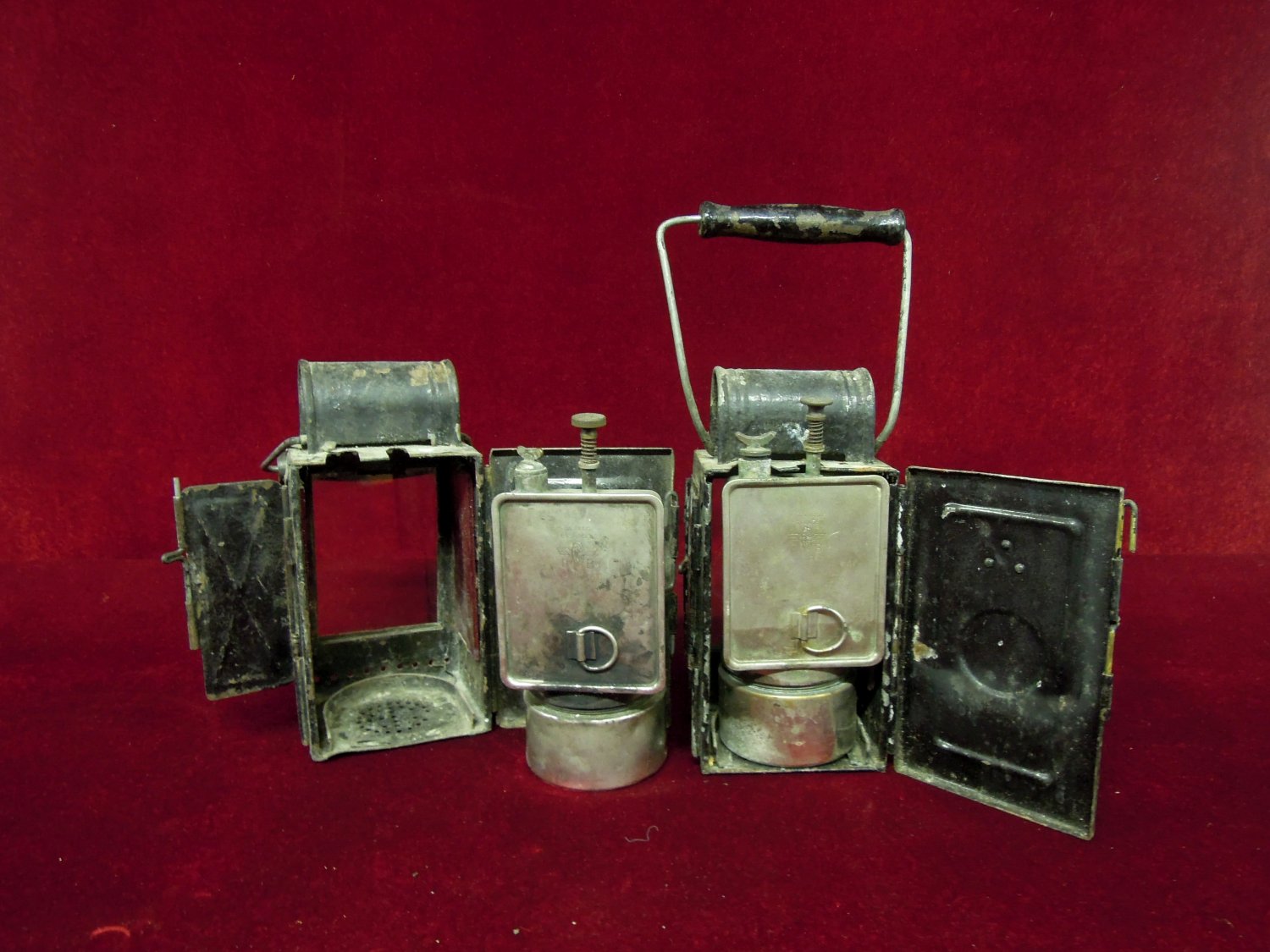 Pair German Railroad Signal Lanterns Hugo Zweigle Esslingen