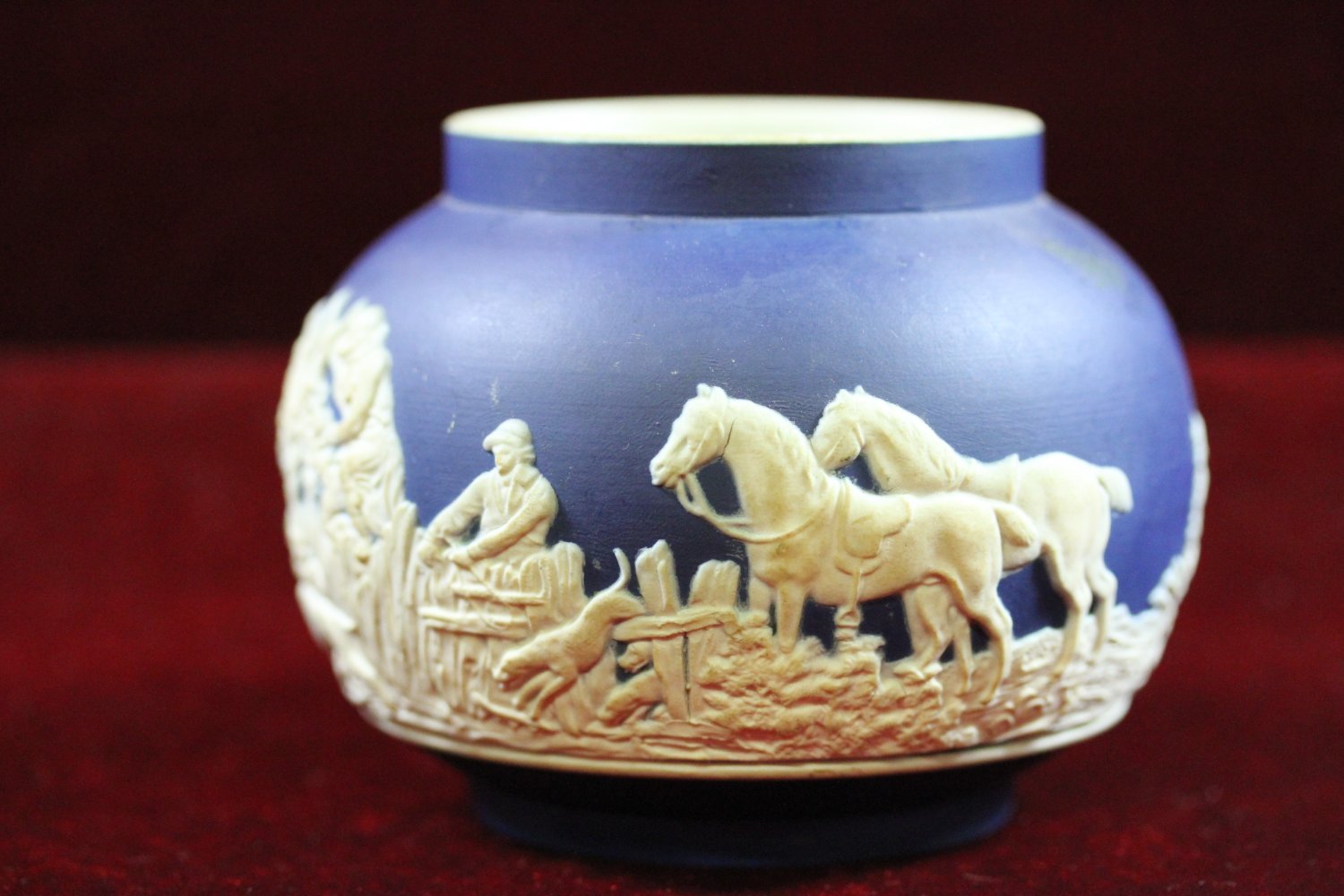 Adams Tunstall Jasperware Bowl Hunting Scene