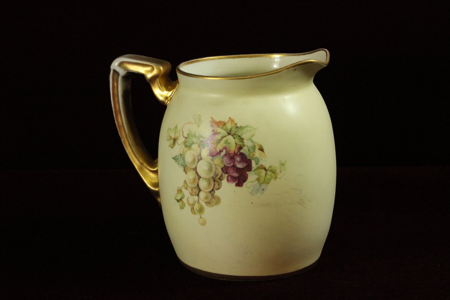 Antique Empire China Pitcher Grape Vine Pattern 7" Tall