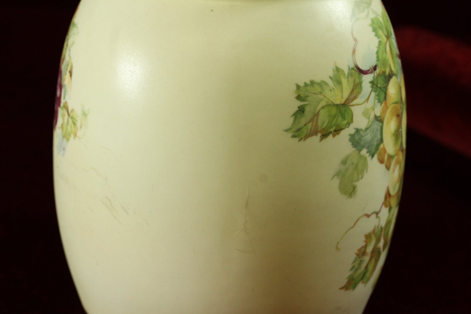 Antique Empire China Pitcher Grape Vine Pattern 7" Tall